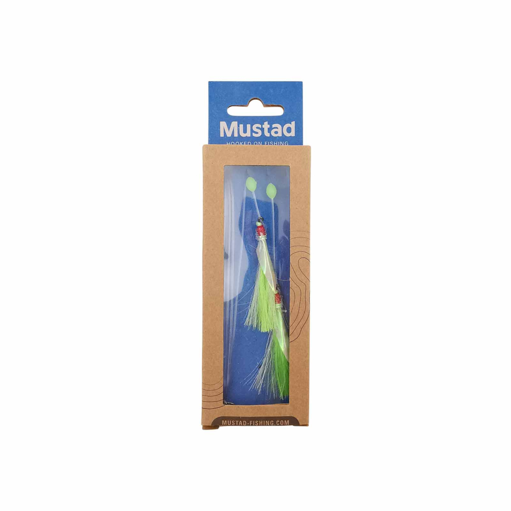 Mustad NZR01 Penetrator Flasher Rig - Lumo/Green 2/0