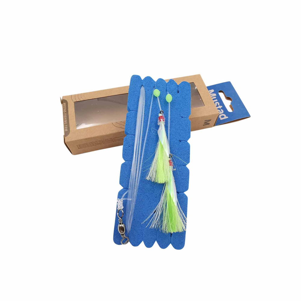 Mustad NZR01 Penetrator Flasher Rig - Lumo/Green 2/0